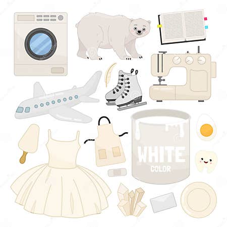 Vector Set of White Color Objects. Stock Vector - Illustration of bear ...