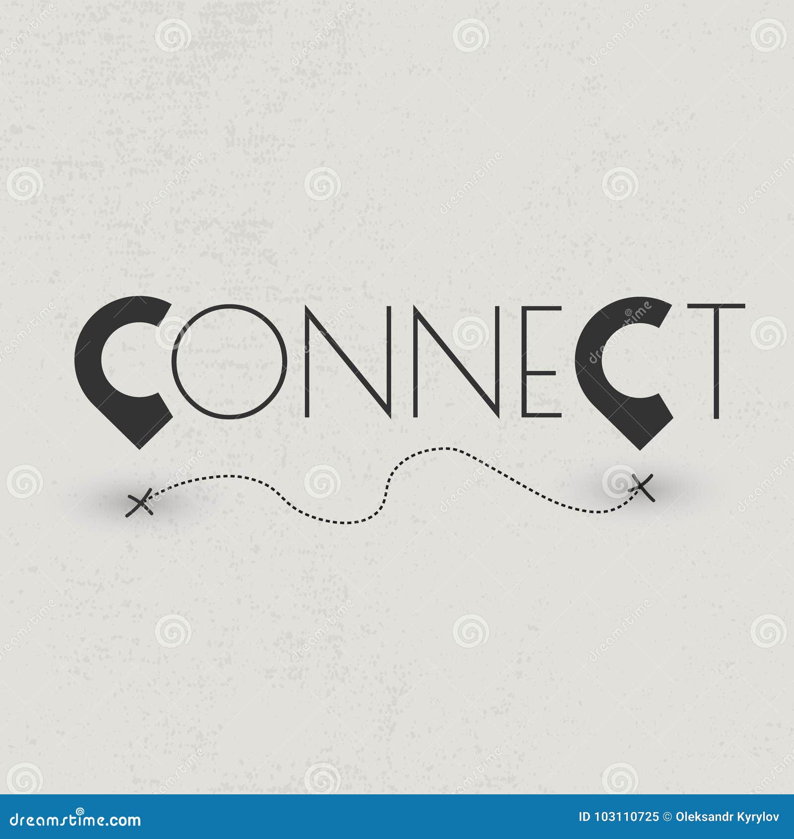 Connect word cncept stock vector. Illustration of logotype - 103110725