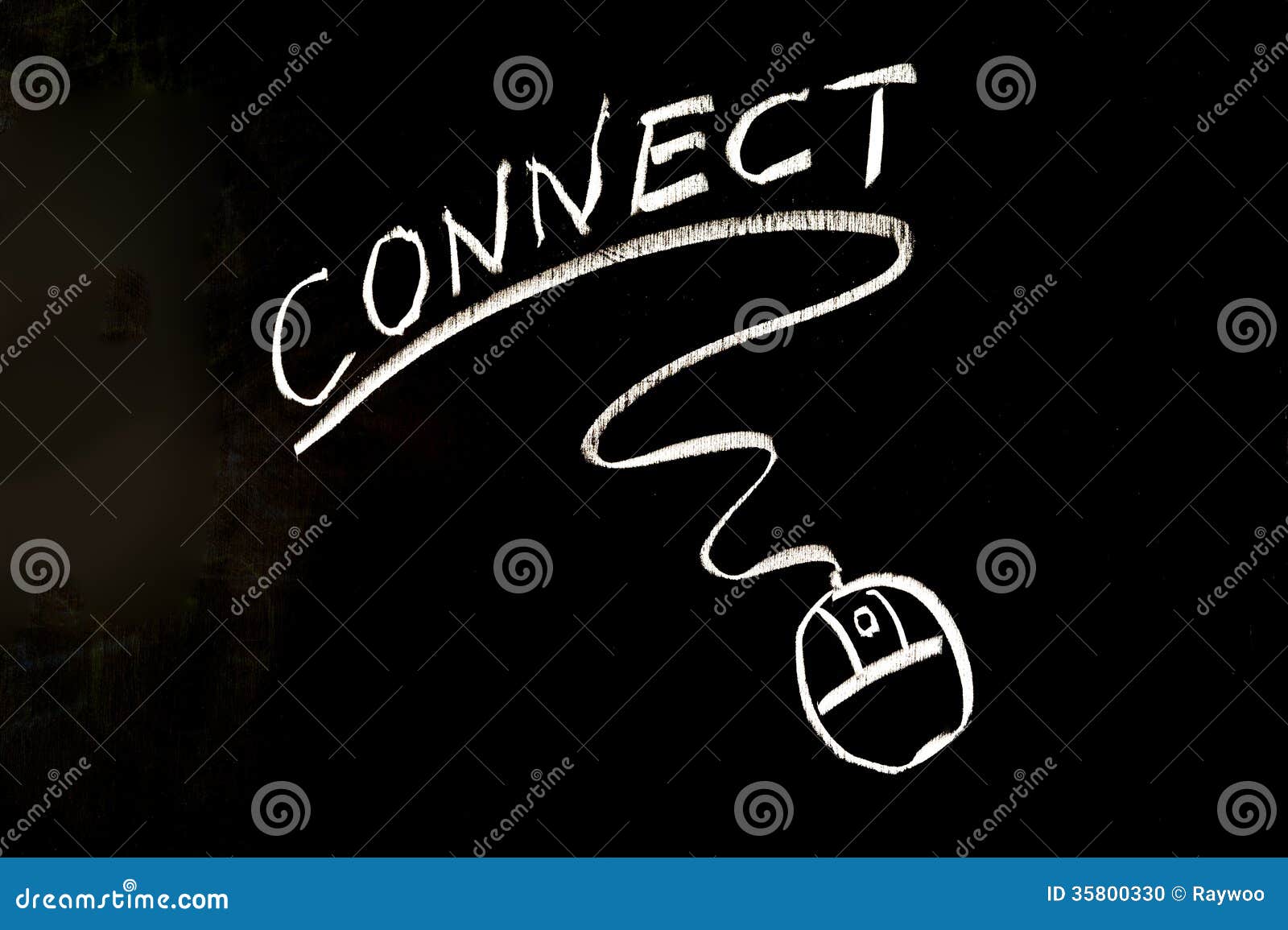 Connect Word and Mouse Symbol Stock Photo - Image of online, blackboard ...