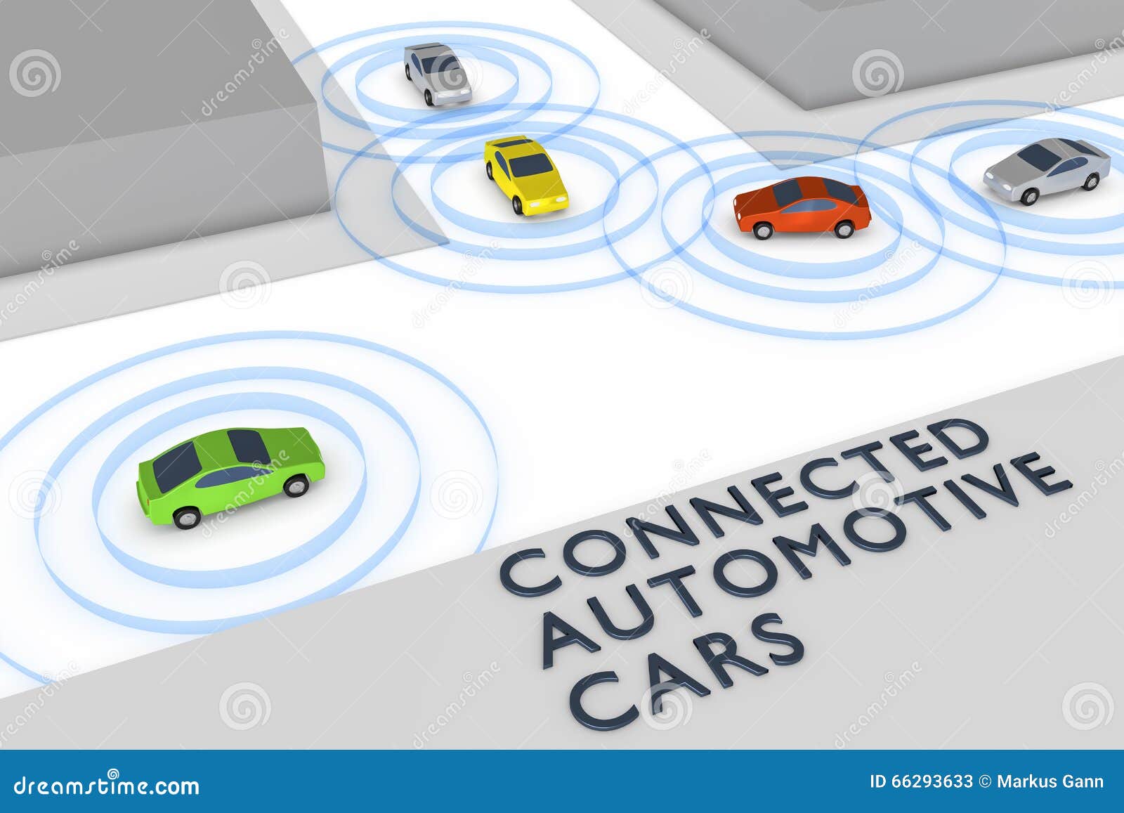 Connected autonomous cars stock illustration. Illustration of safety ...
