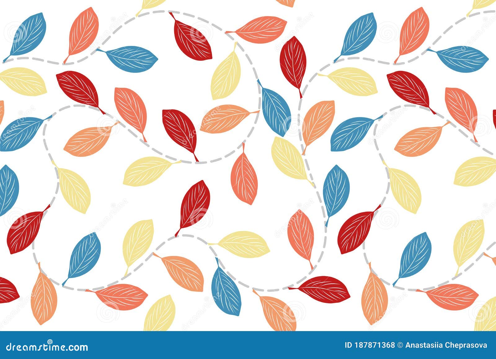 Connected Basil Branches in Pastel Tint Pattern Stock Vector ...