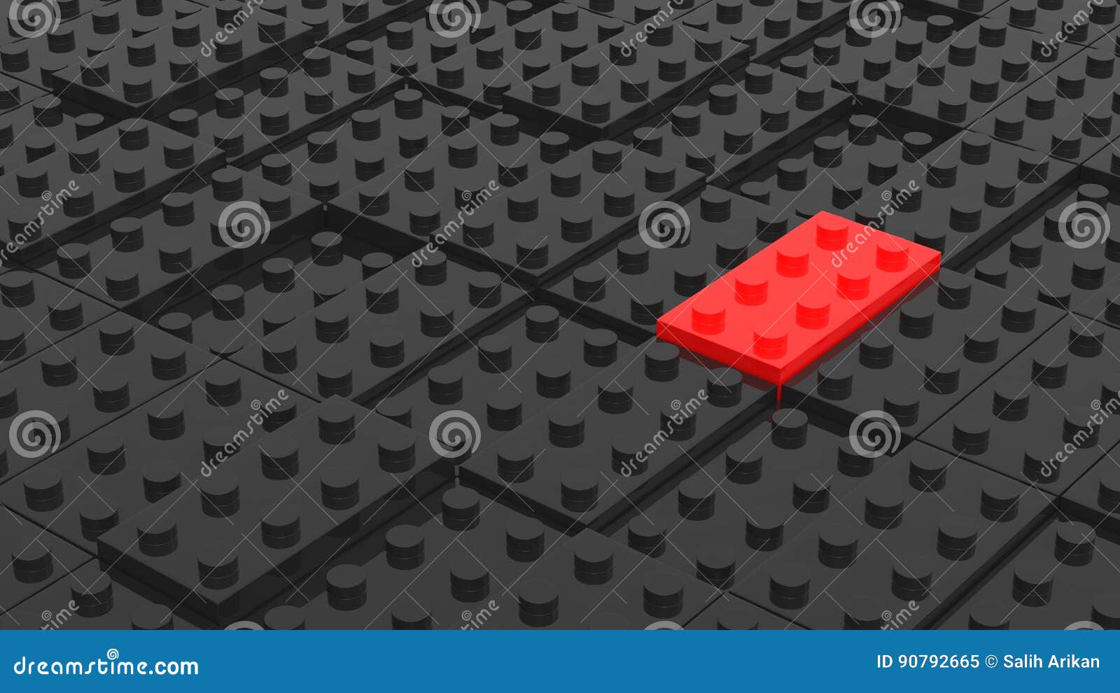 Connected Black and Red Lego Blocks. Abstract Business Background. 3D ...