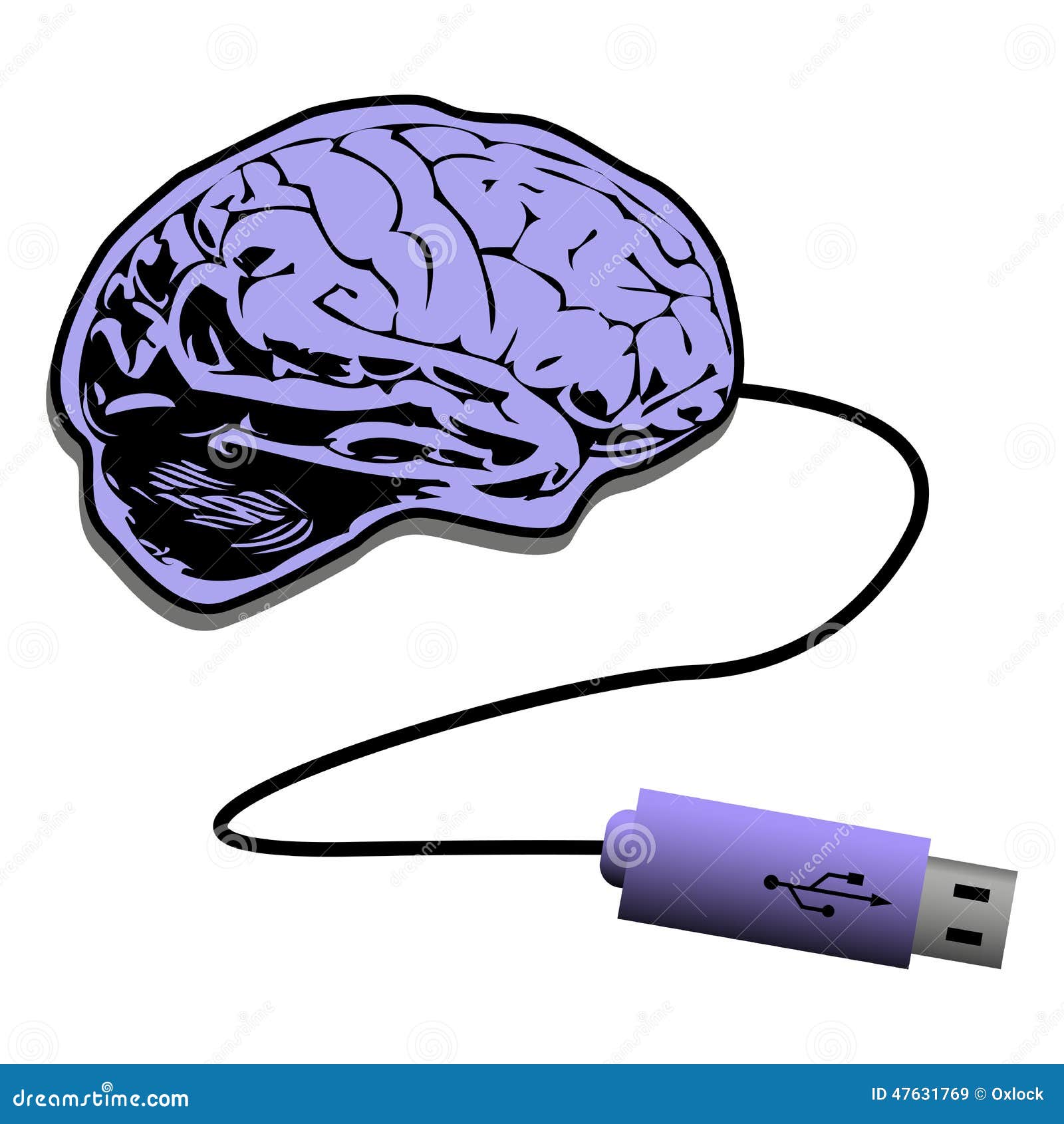Connected brain stock vector. Illustration of knowledge - 47631769