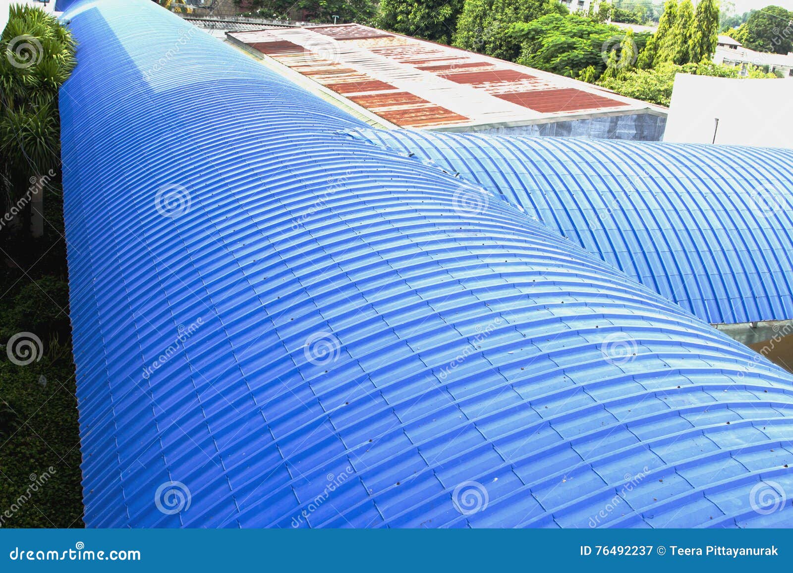 Connected building roof stock image. Image of industrial - 76492237