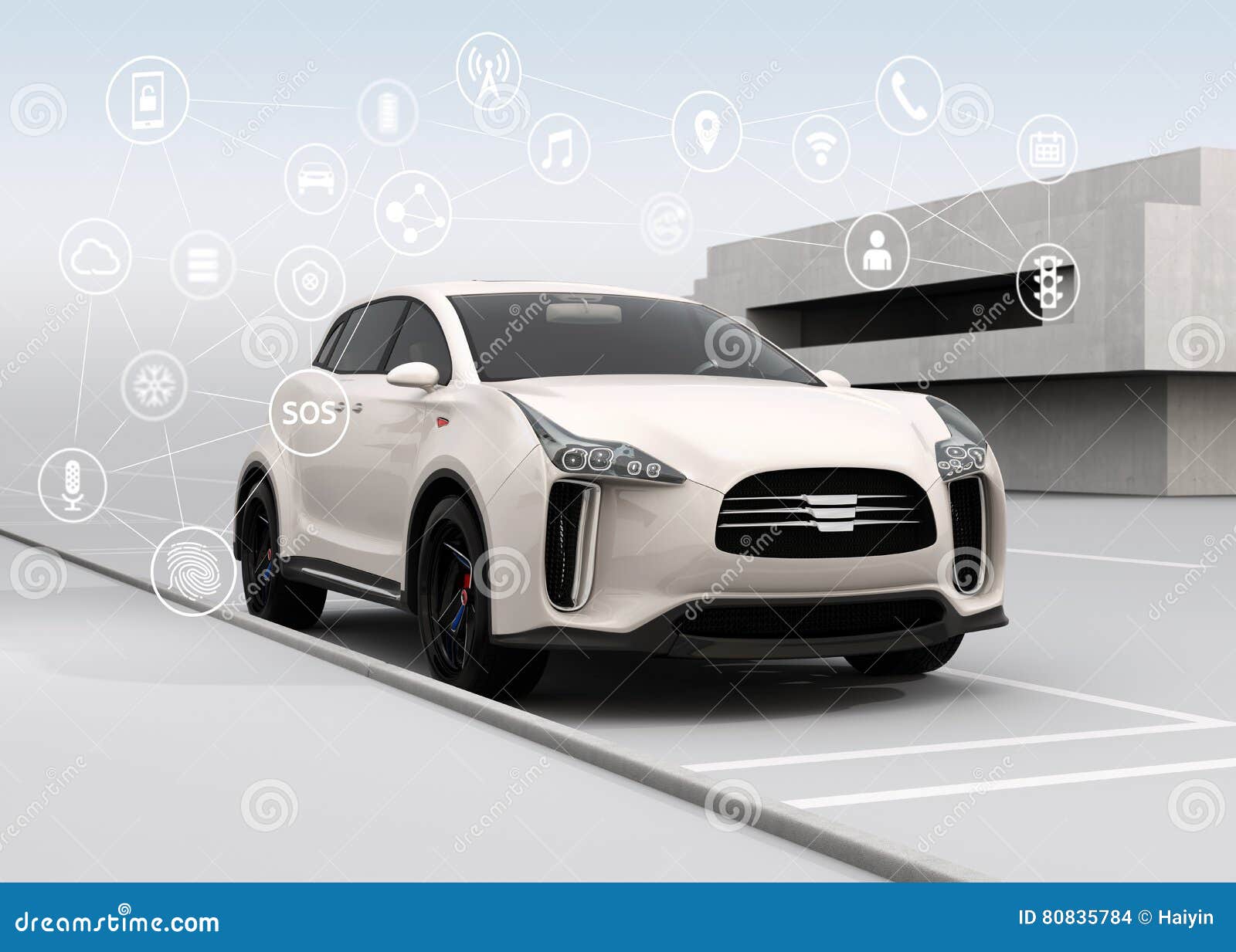 Connected Cars and Autonomous Cars Concept Stock Illustration ...