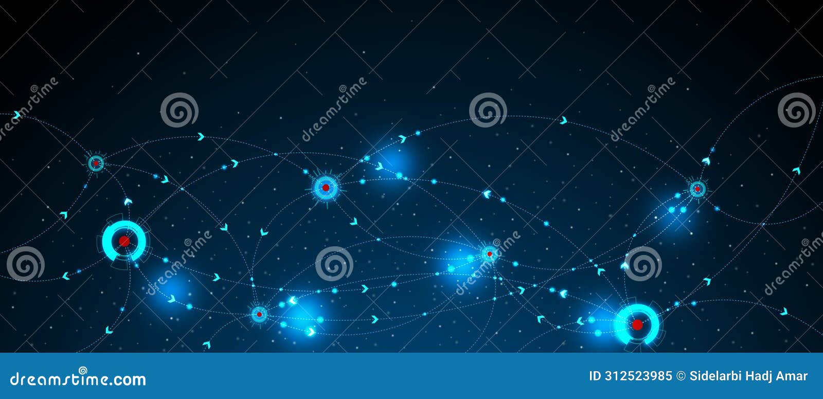 Connected Cells with Links. High Technology Process Stock Illustration ...