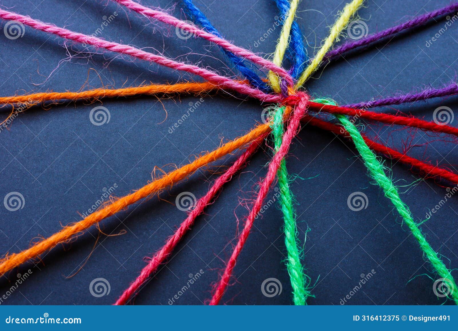 Connected Colored Threads As a Concept of Unity, Teamwork and Diversity ...