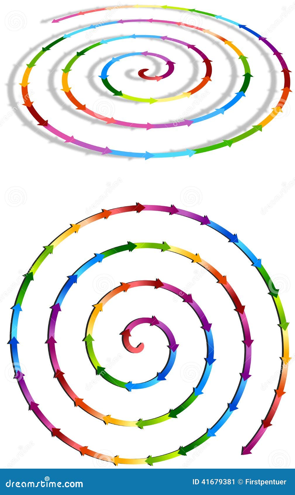 Connected Colorful Spiral Arrows Stock Illustration - Illustration of ...