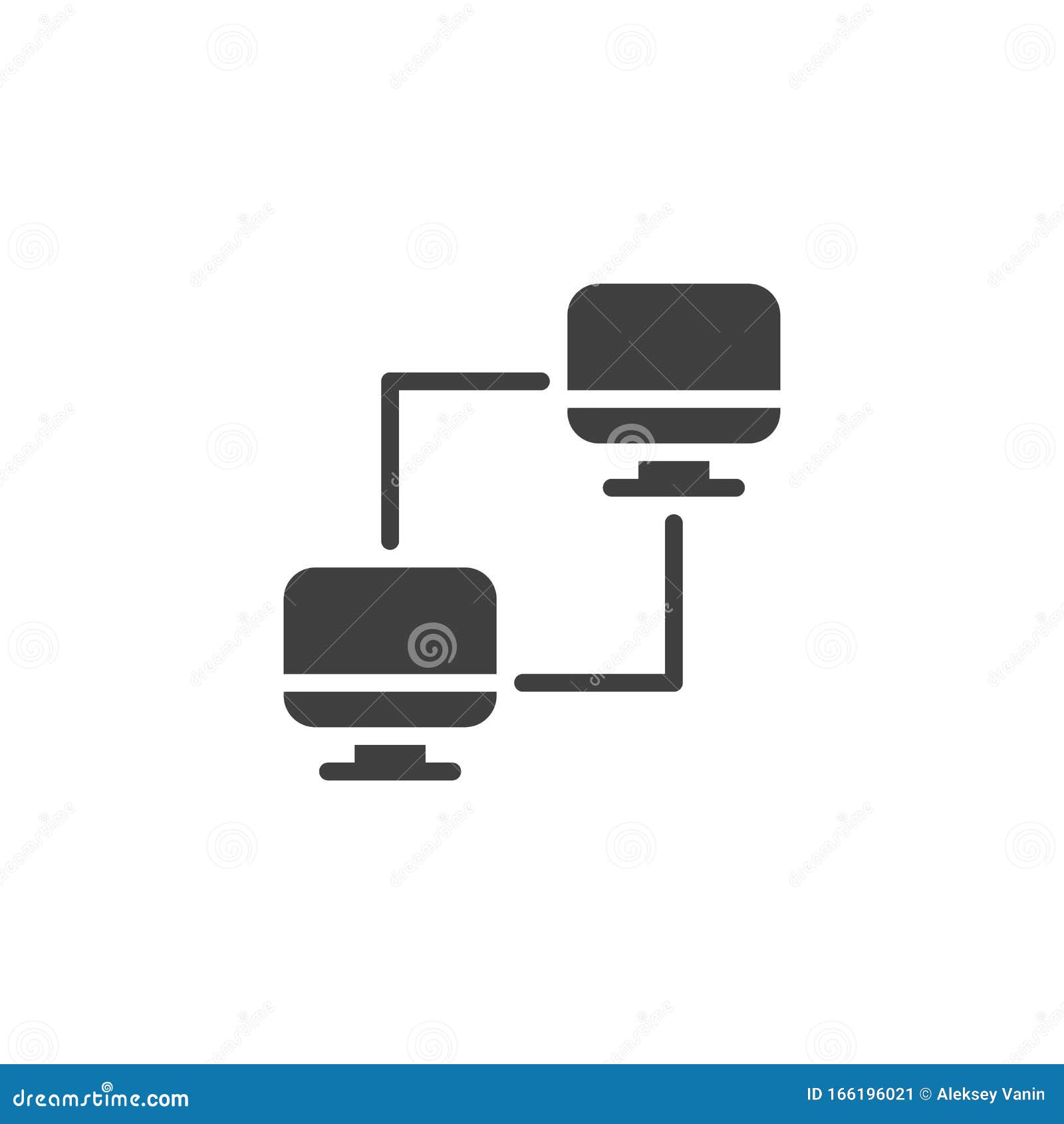 Connected Computers Vector Icon Stock Vector - Illustration of single ...
