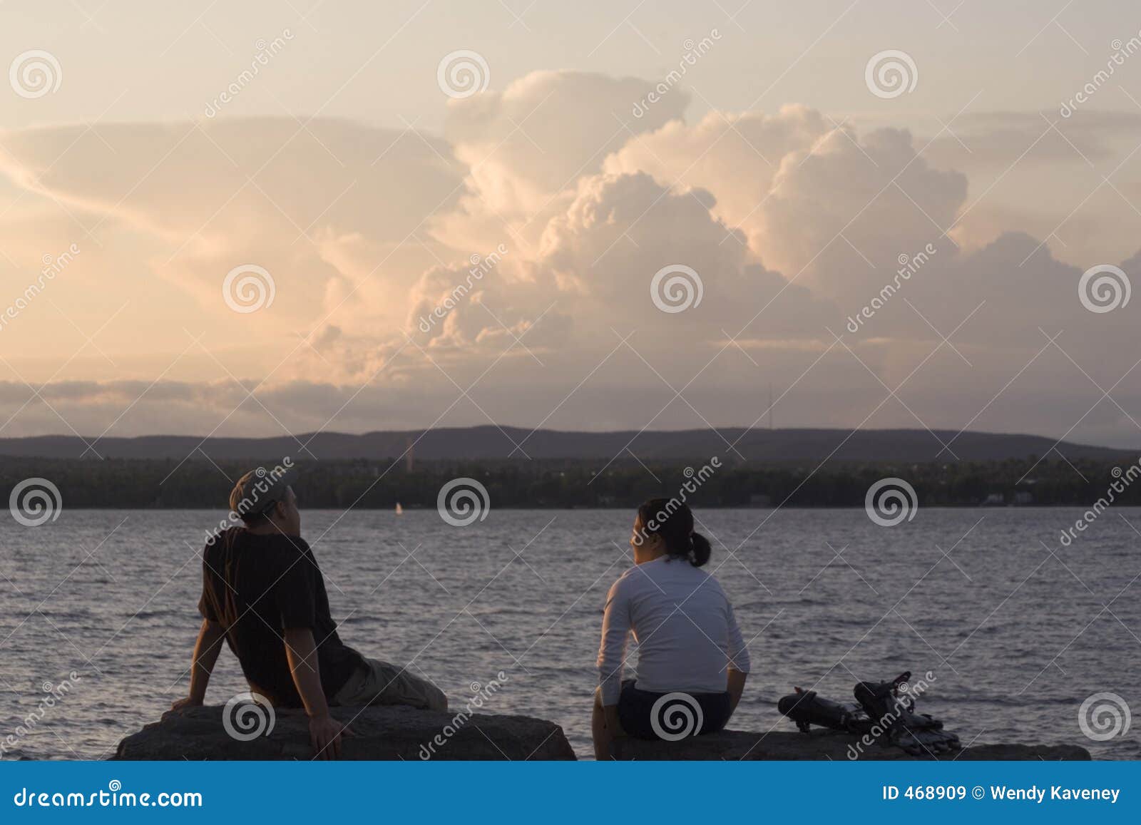 Connected Couple stock image. Image of relaxation, clouds - 468909
