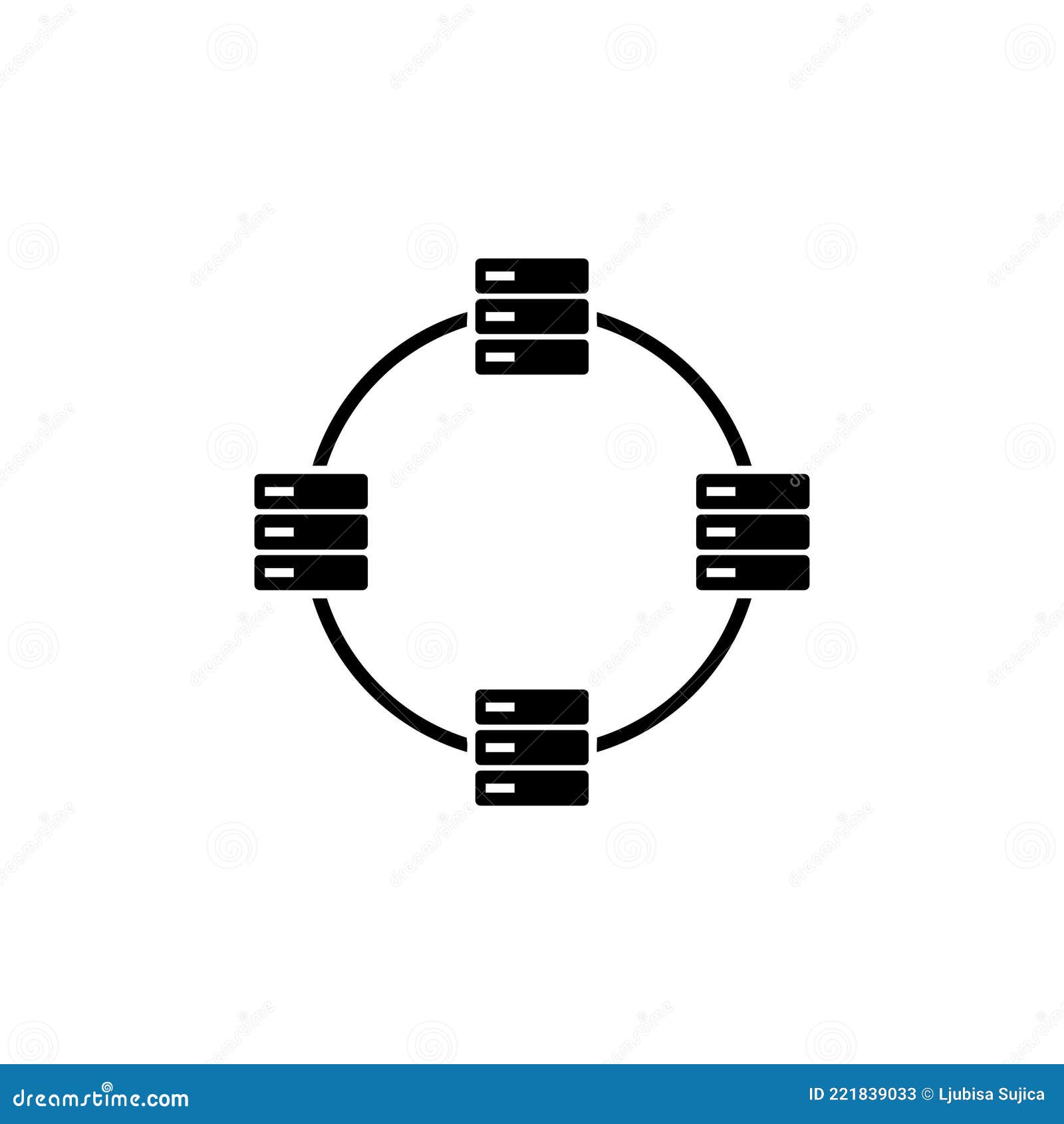 Connected Data Icon Isolated on White Background Stock Vector ...
