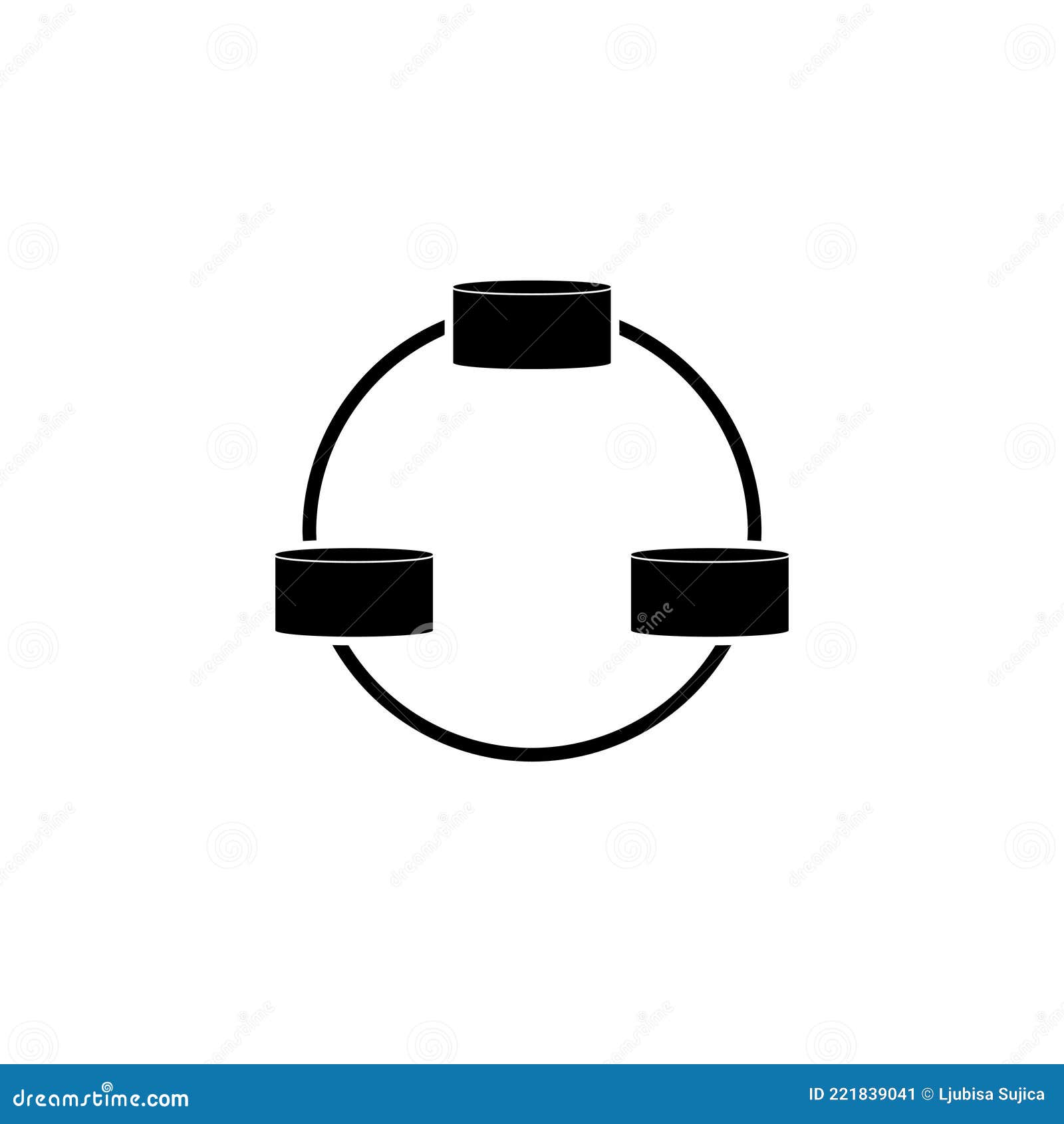 Connected Data Icon Isolated on White Background Stock Vector ...