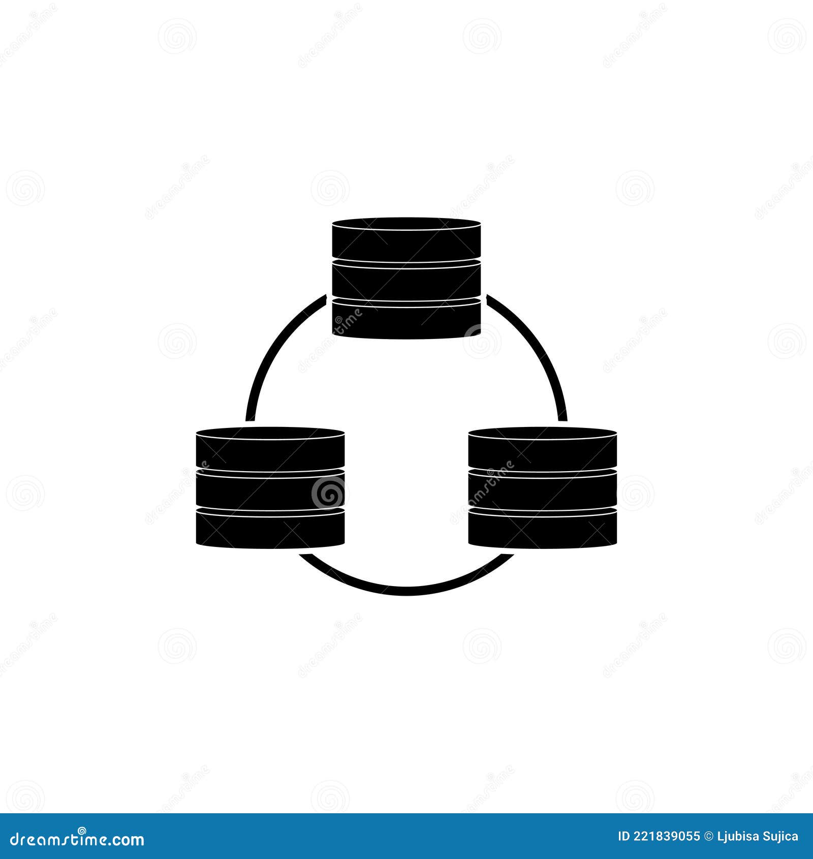 Connected Data Icon Isolated on White Background Stock Vector ...