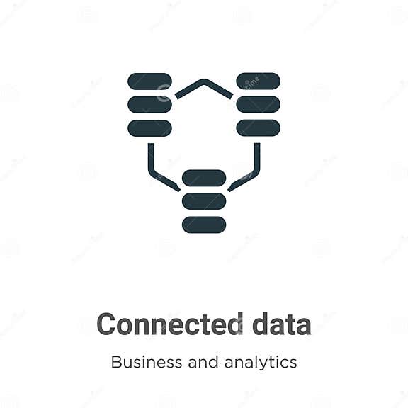 Connected Data Vector Icon on White Background. Flat Vector Connected ...