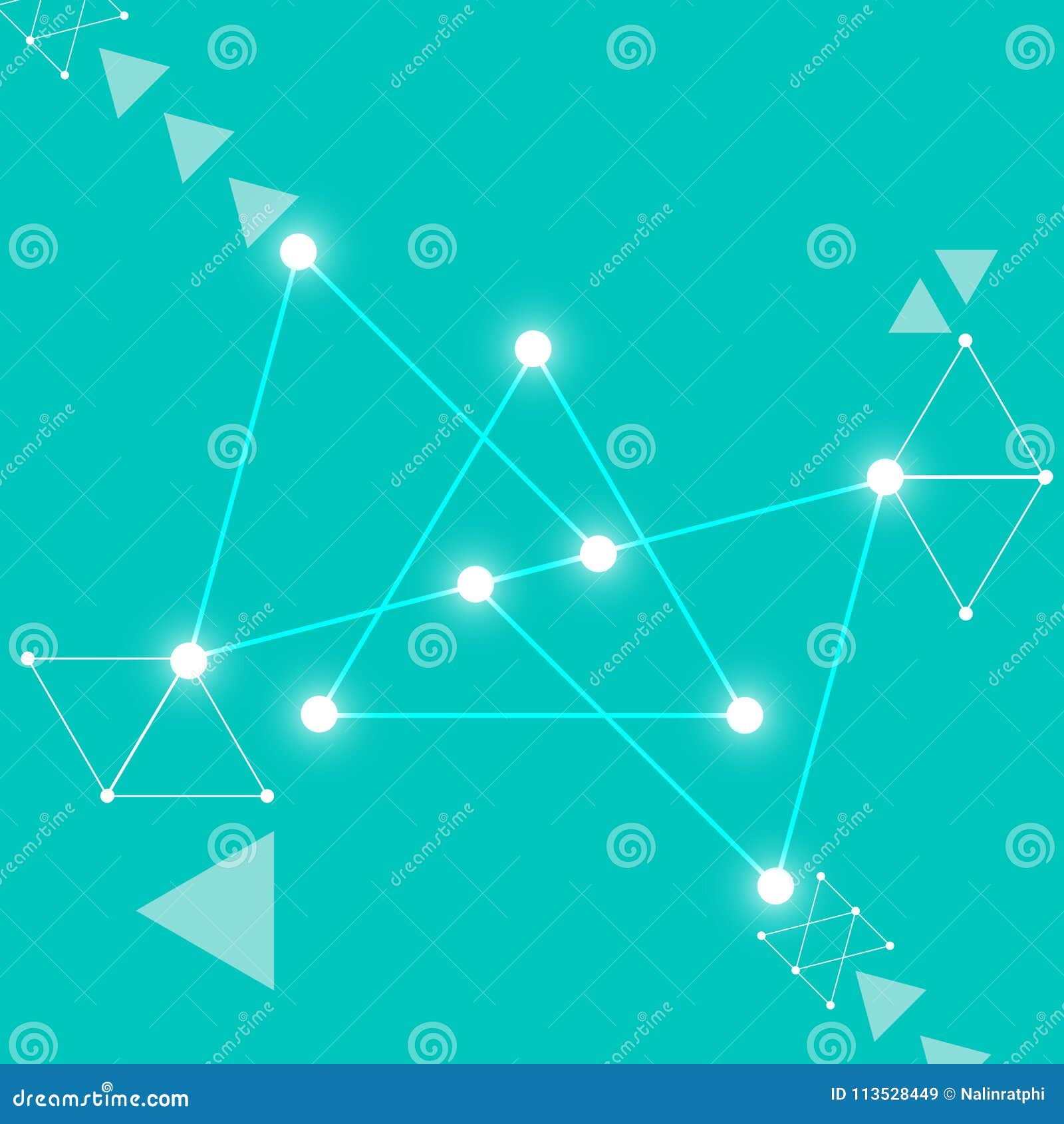 Connected Dot on Triangle Abstract Background Stock Vector ...