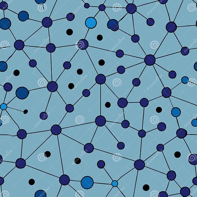 Connected Dots Background Seamless Pattern. Vector Illustration Stock ...
