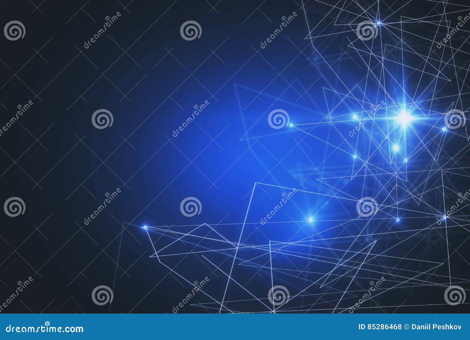 Connected Dots on Blue Background Stock Illustration - Illustration of ...