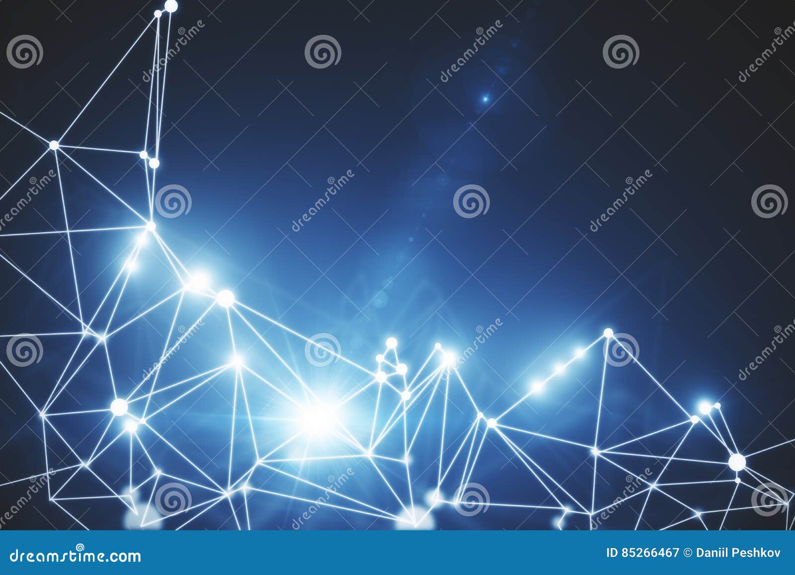 Connected Dots on Blue Background Stock Illustration - Illustration of ...
