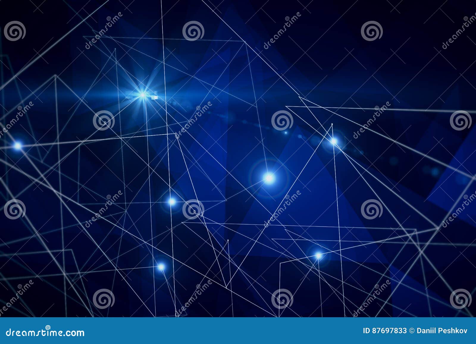 Connected Dots on Blue Background Stock Illustration - Illustration of ...