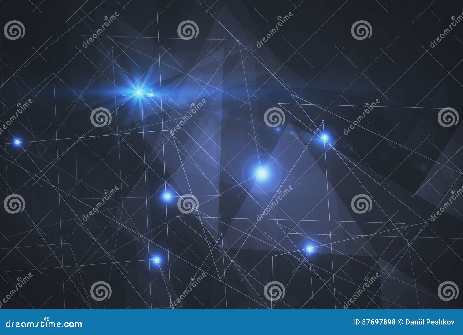 Connected Dots on Blue Background Stock Illustration - Illustration of ...