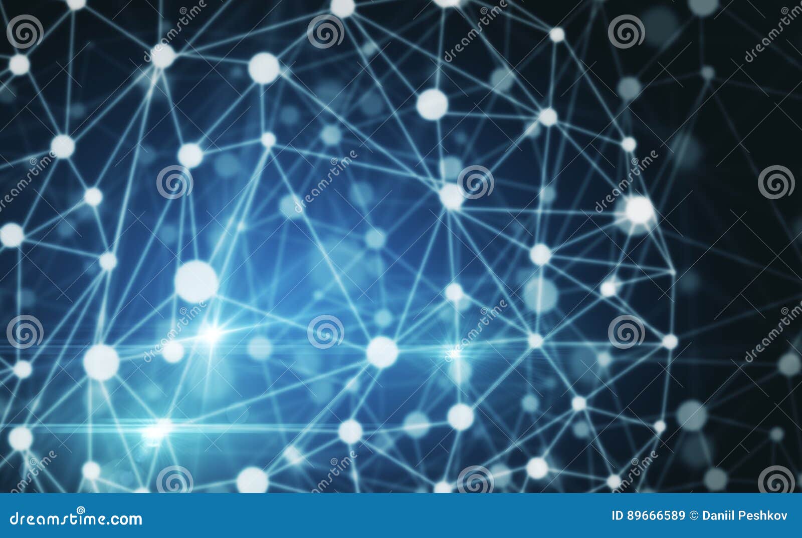 Connected Dots on Blue Background Stock Illustration - Illustration of ...