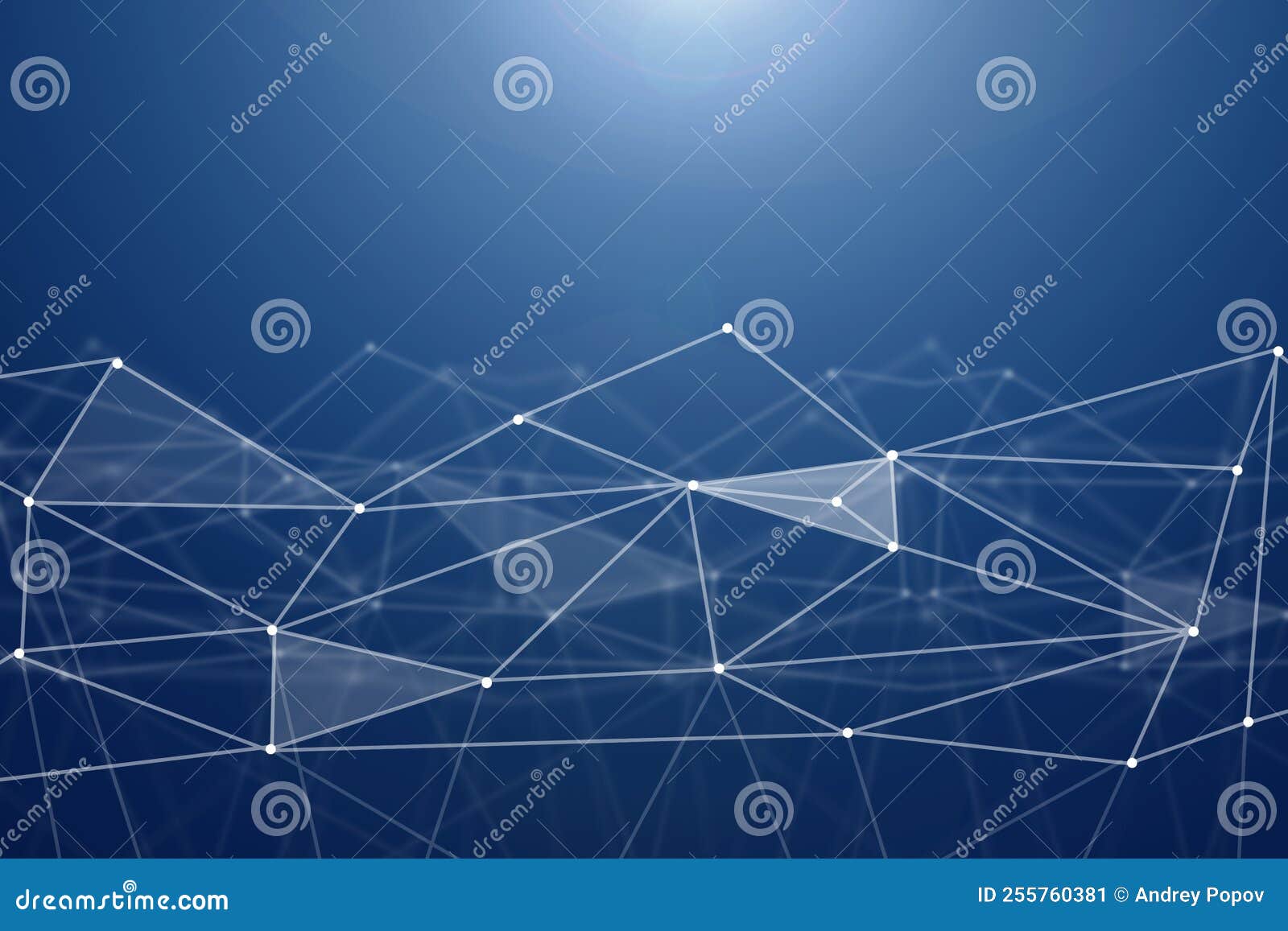 Connected Dots on Bright Blue Background Stock Image - Image of ...