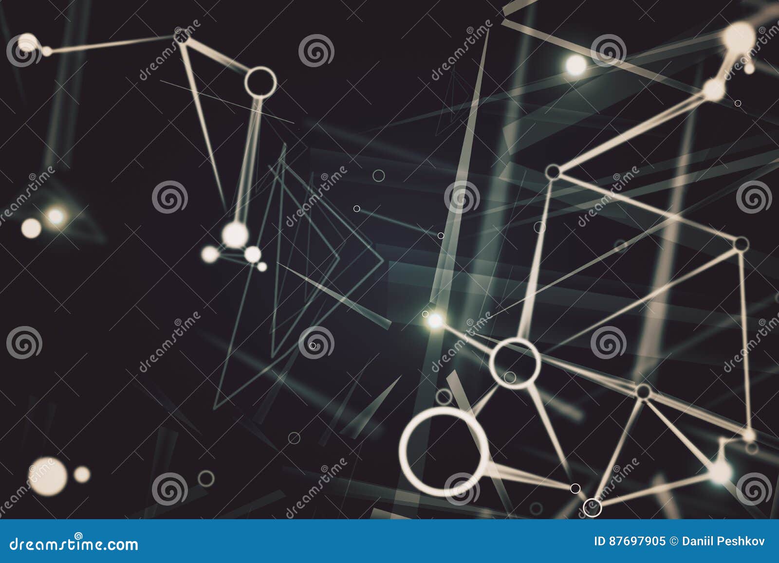 Connected Dots and Circles, Technology Concept Stock Illustration ...