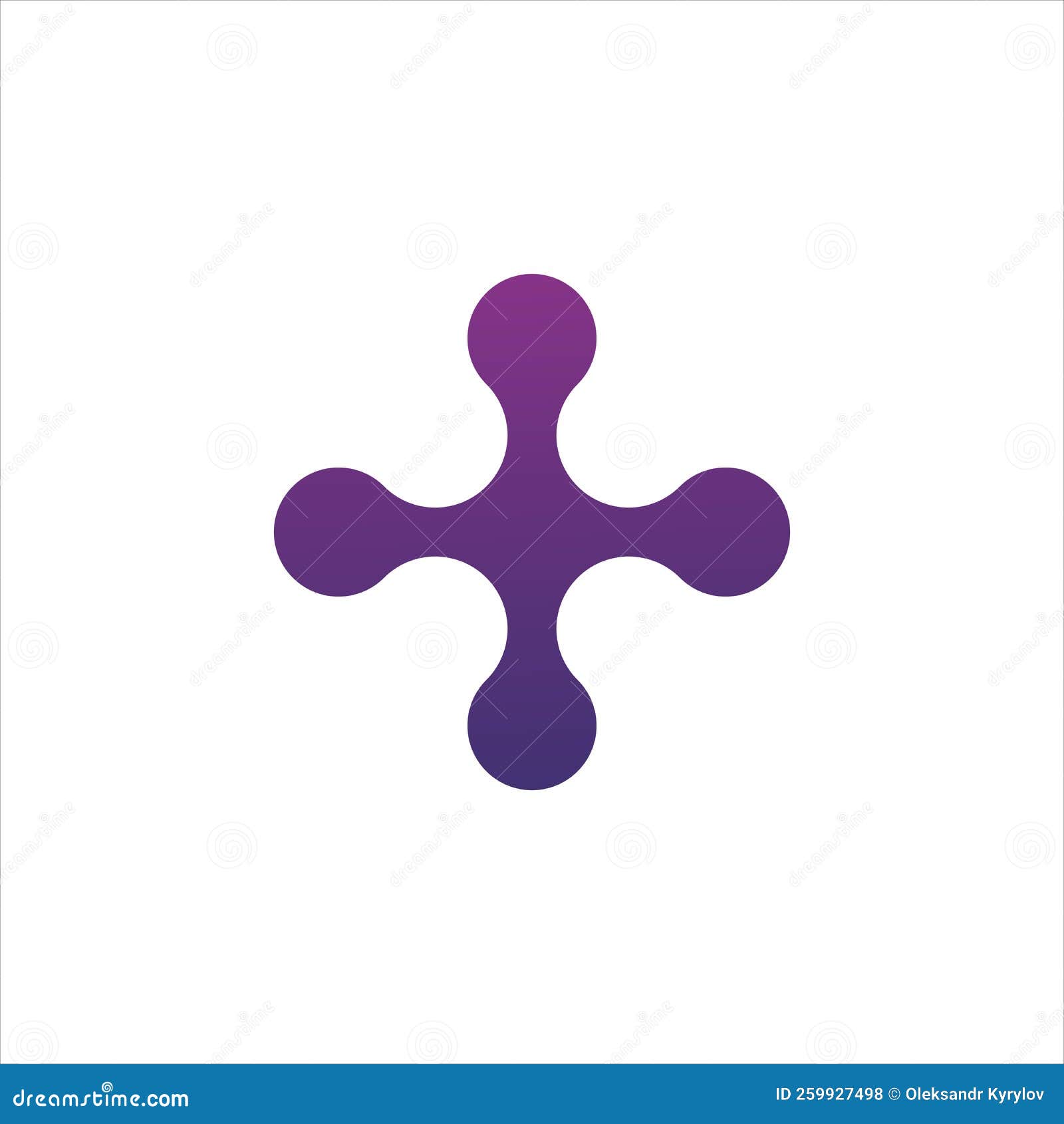 Connected Dots Cross Logo Template. Stock Vector Illustration Isolated ...
