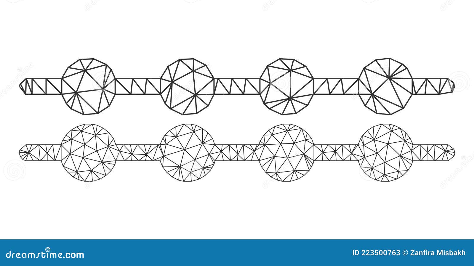 Connected Dots Line Icons - Vector Triangle Mesh Stock Vector ...