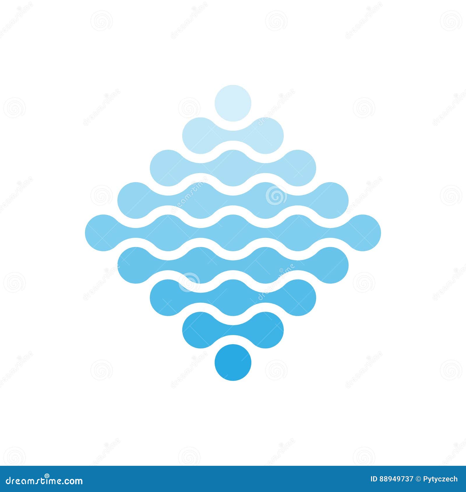 Connected Dots in a Shape of Rhombus and Shades of Blue. Water Theme ...