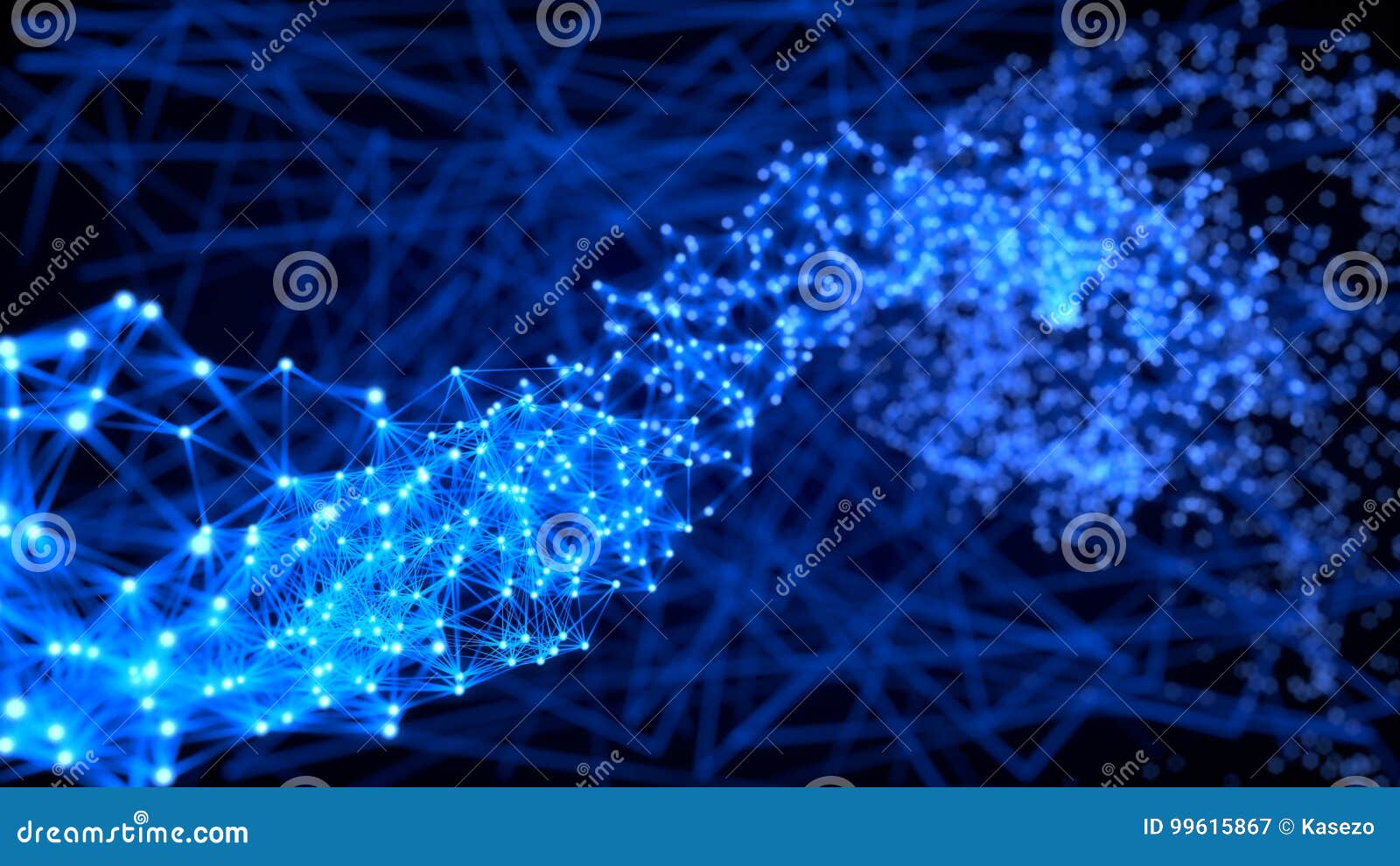 Connected Energy Particles. 3d Illustration. Stock Illustration ...