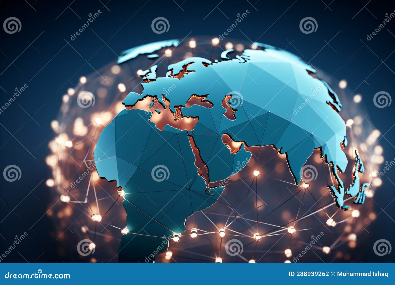 Connected Globe. World Map Symbolizes Internet Networking for Global ...
