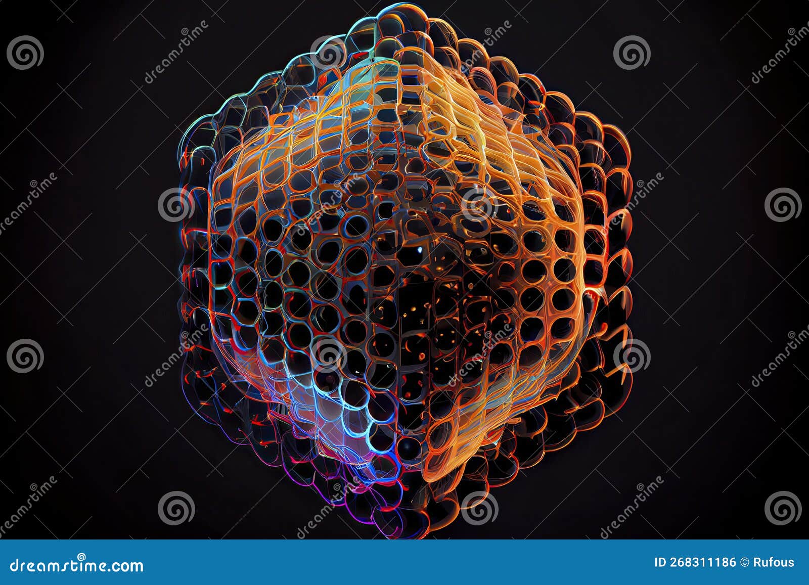 Connected Glowing 3d Grid, Digitalization, Wave, Network Created Stock ...