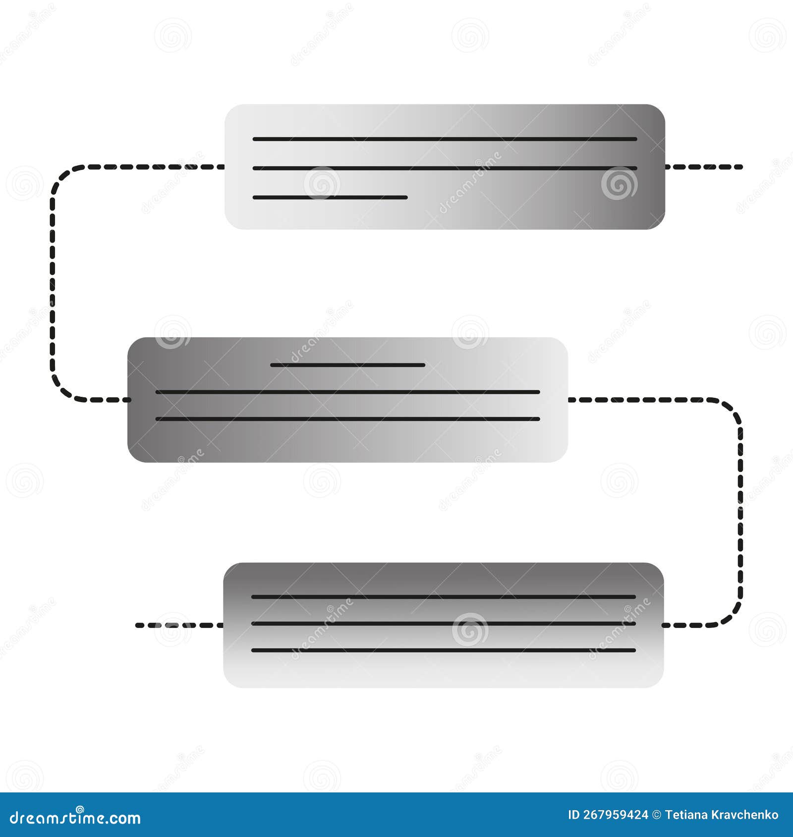 Connected Graph Gray Rectangles. Data Information Infographic. Vector ...
