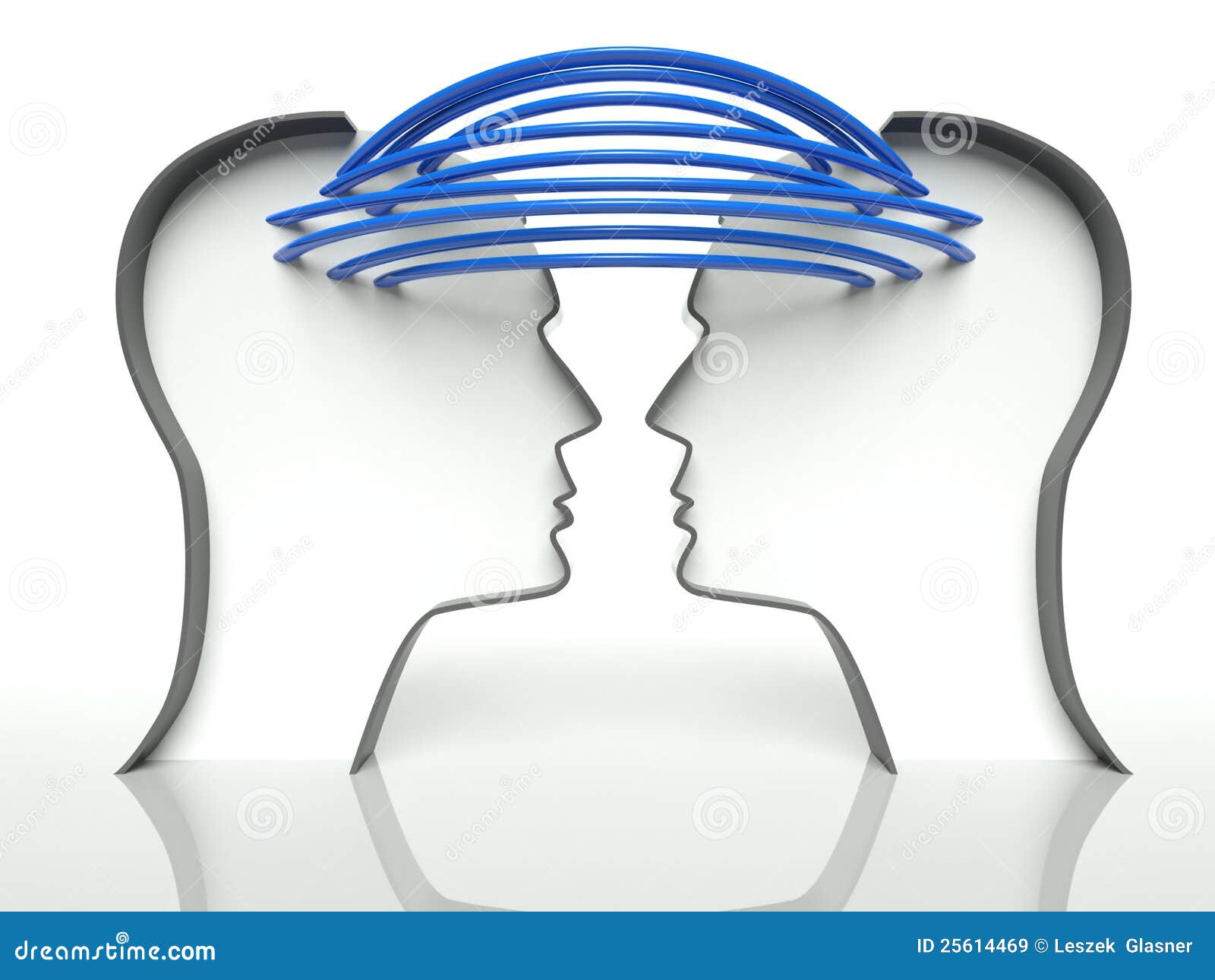 Connected Heads Profiles, Concept of Communication Stock Illustration ...