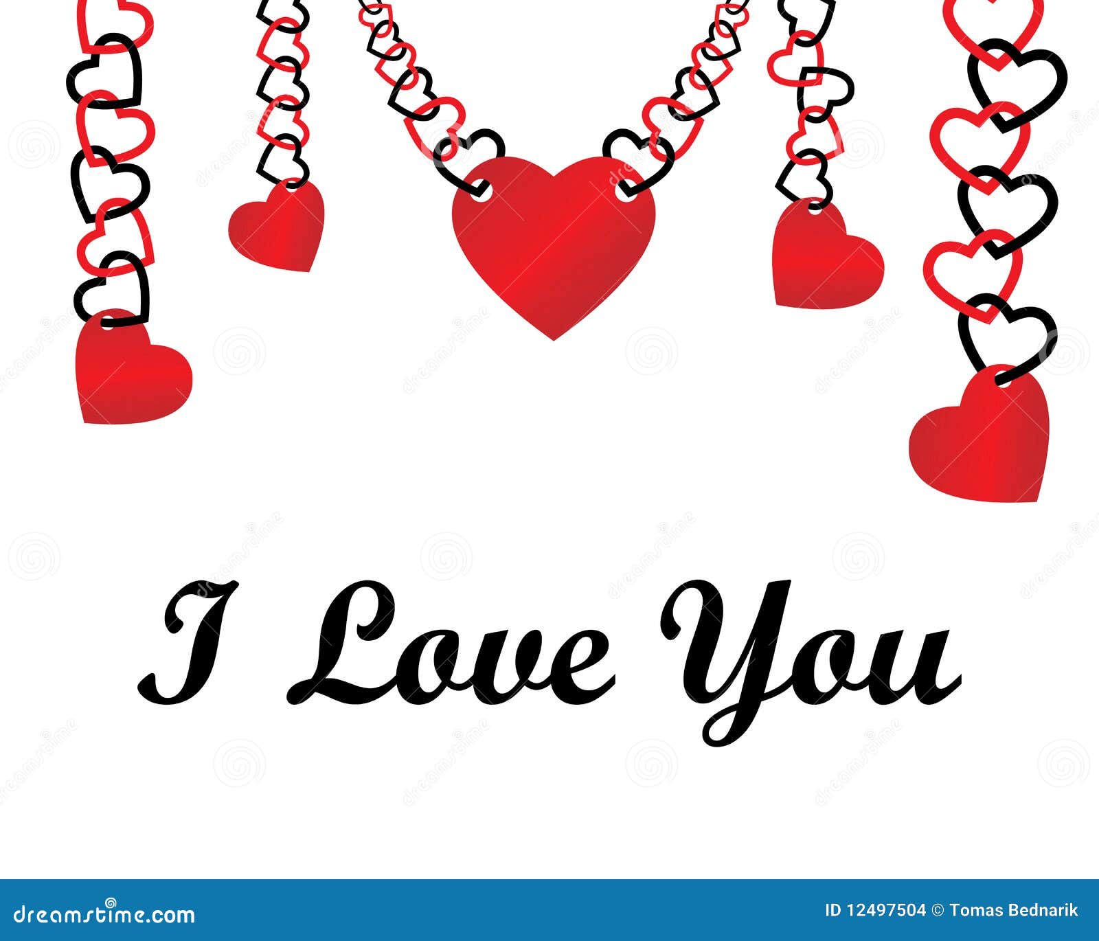 Connected hearts stock vector. Illustration of black - 12497504