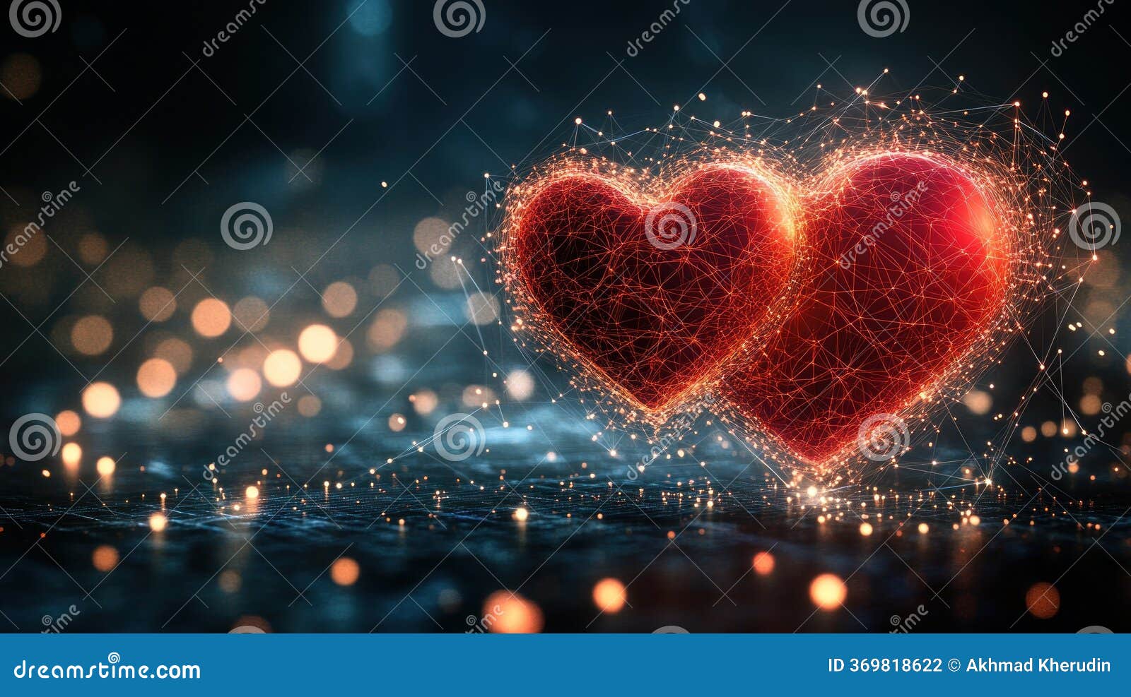 Two Connected Hearts Cartoon Vector | CartoonDealer.com #107169743