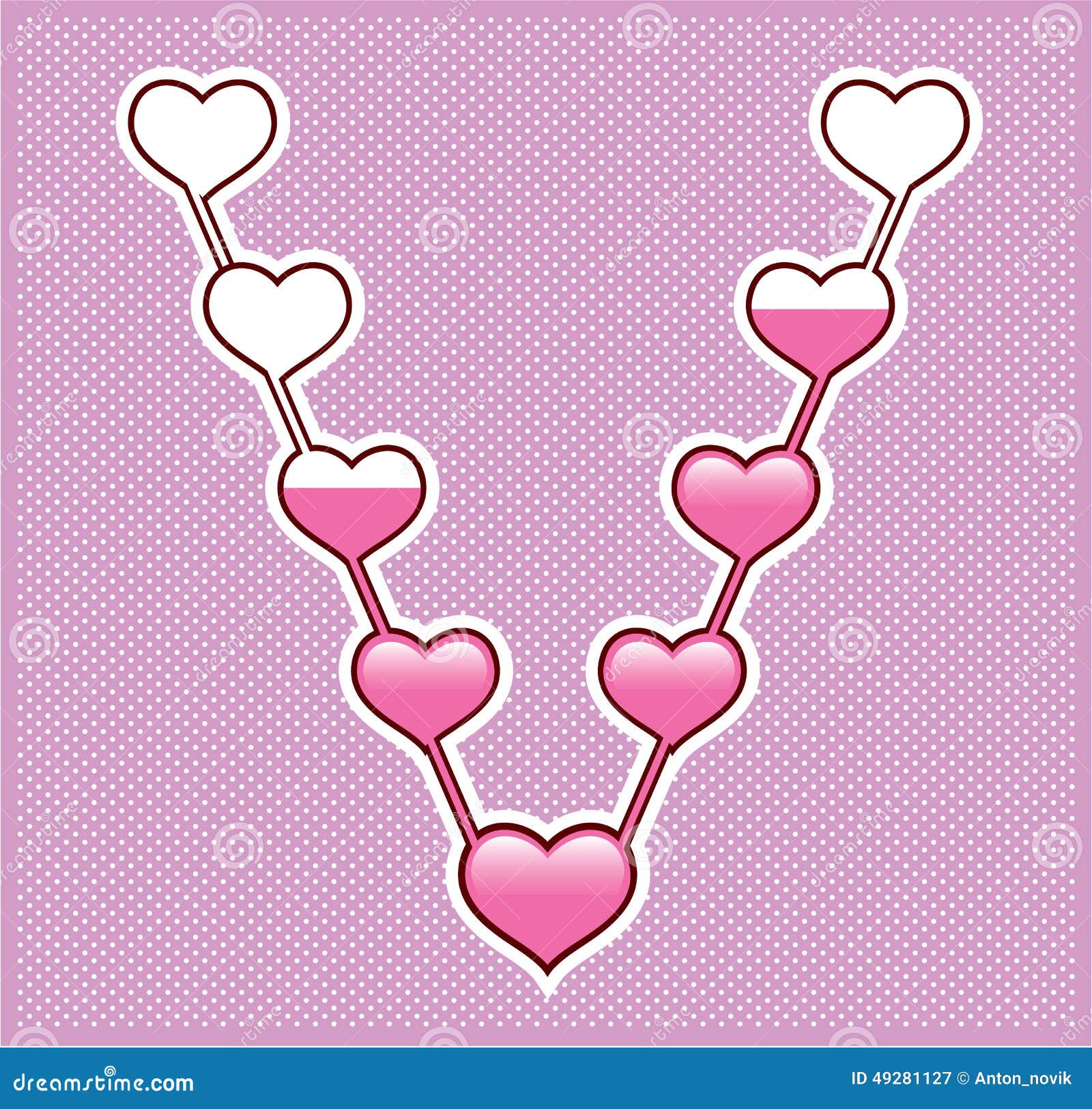 Connected hearts stock vector. Illustration of problem - 49281127
