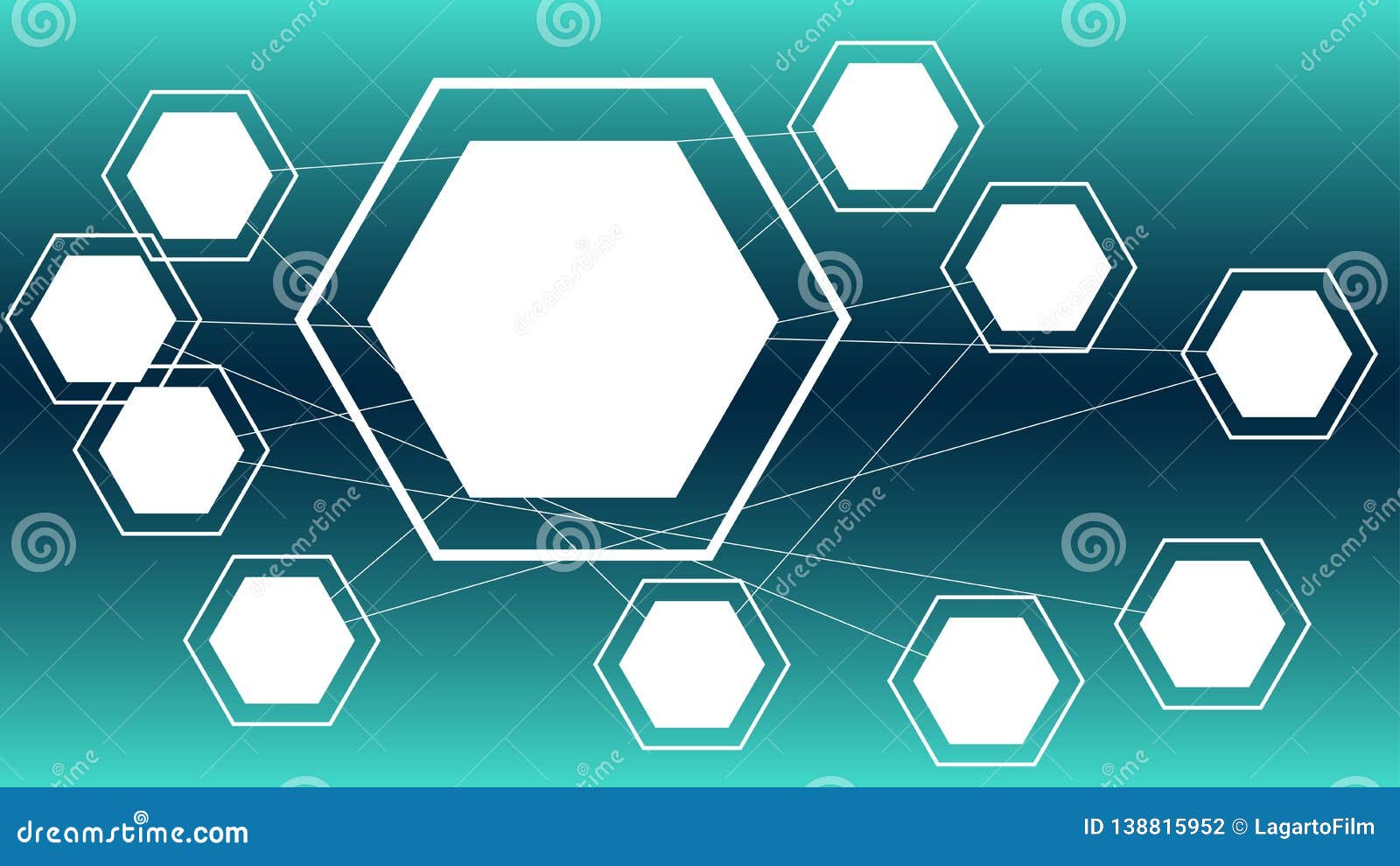 Connected Hexagon Shapes, Technology Backgrounds Concept Illustration ...