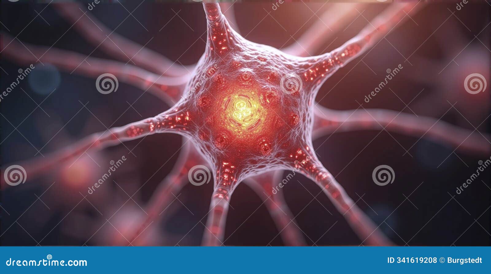 Connected and Impulse Sending Neurons or Nerve Cells Inside Organic ...
