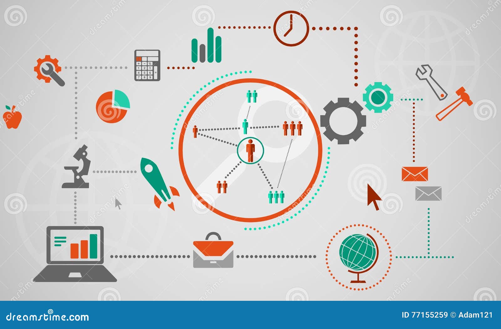 Connected interface icons stock illustration. Illustration of integrate ...