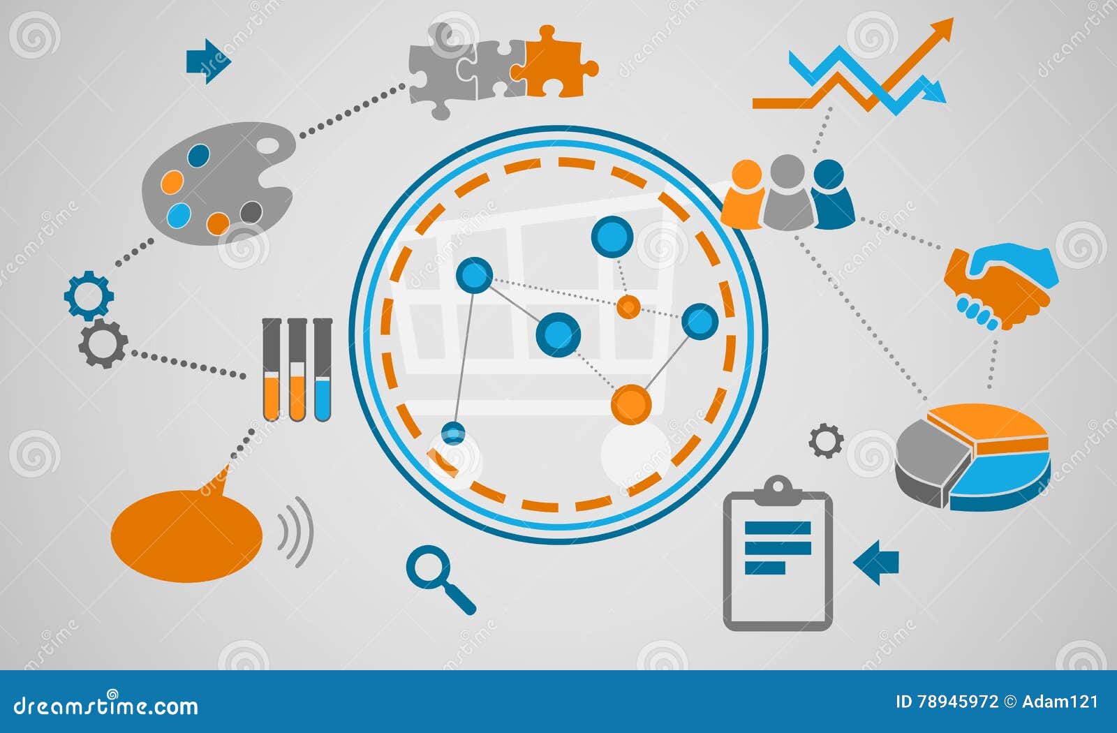 Connected interface icons stock illustration. Illustration of ...