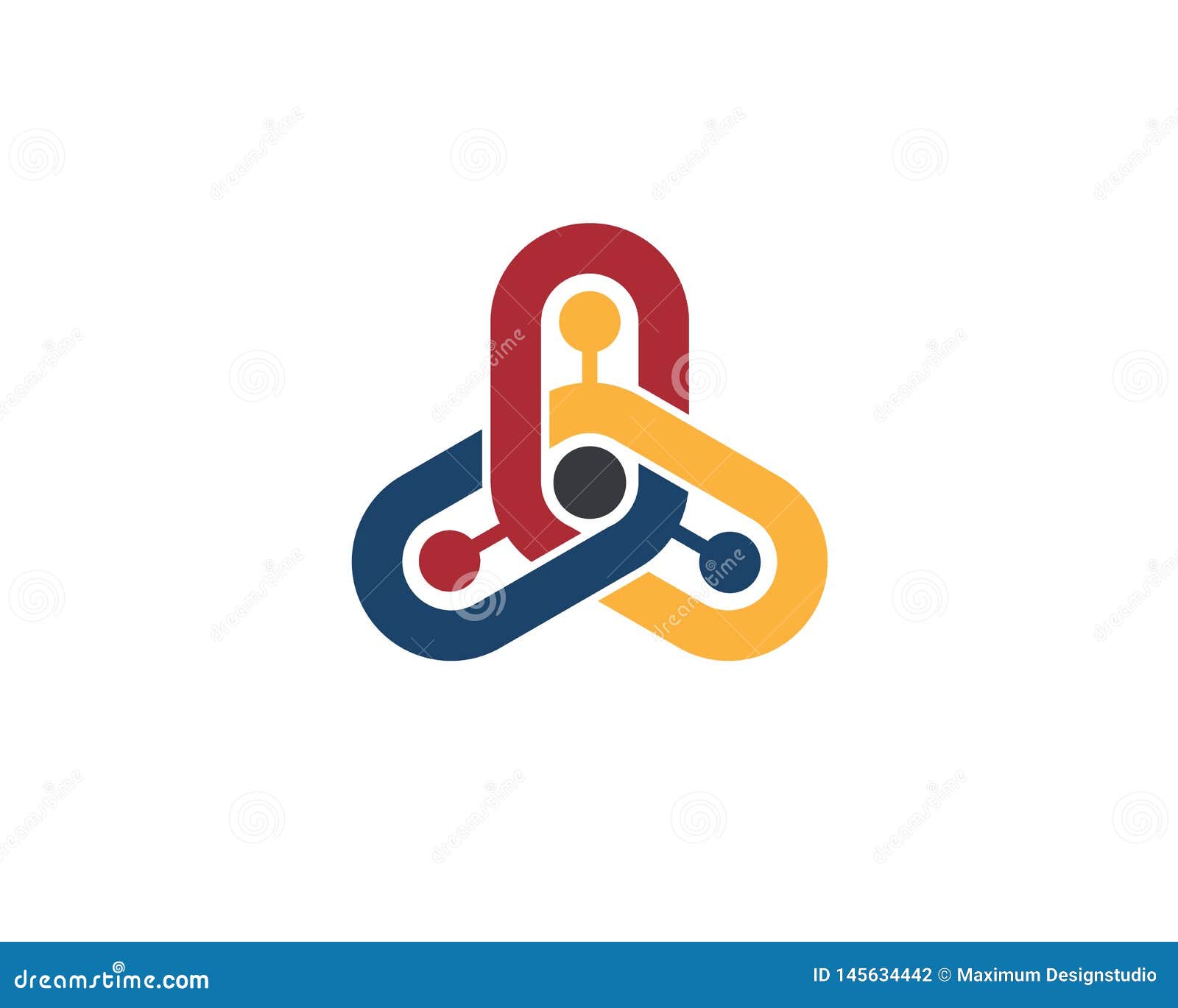 Connected Interlocked Tripple Three Different Colour Chains Stock ...