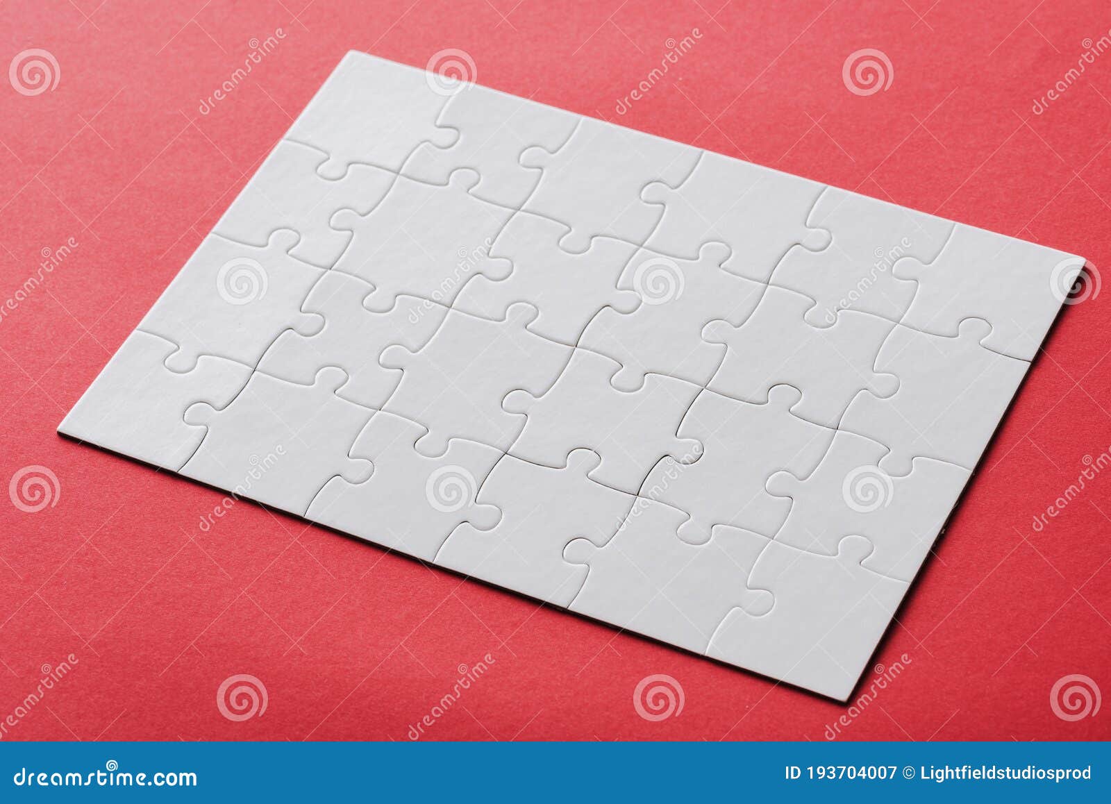 Connected Jigsaw Connected Puzzle Pieces on Red Stock Image - Image of ...