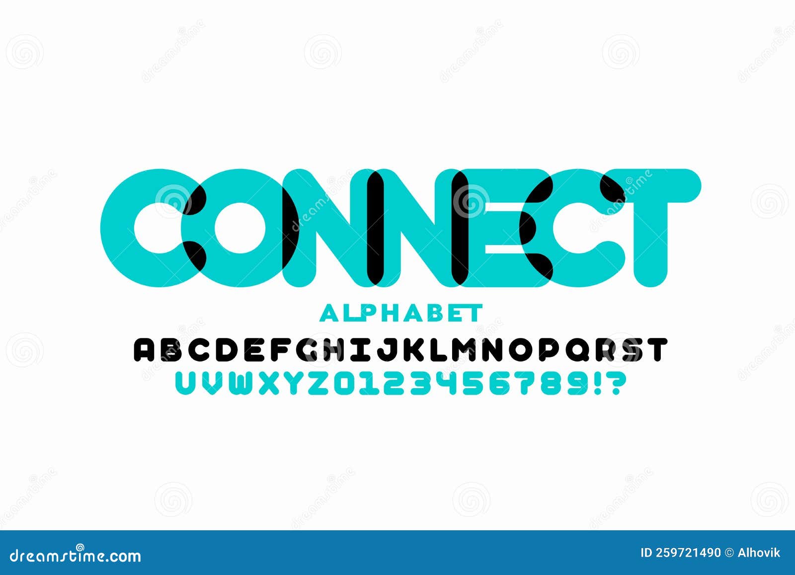 Connected Letters Style Font Design Stock Vector - Illustration of ...