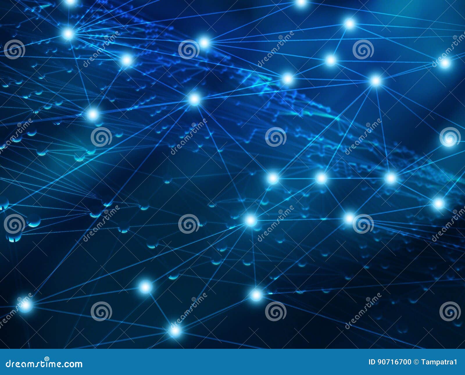 Connected Lines Background on Blue Background, Social and N Stock ...