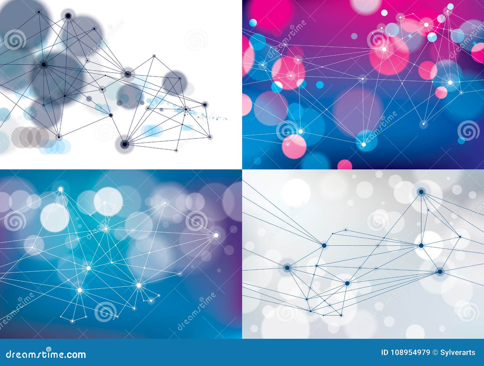 Connected Lines with Dots Geometric Science and Technology Abstract ...