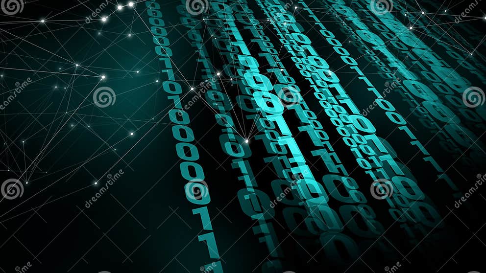 Abstract Backdrop of Connected Lines in Binary Code Exploring ...