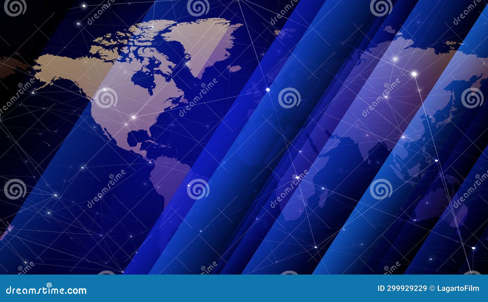 Connected Lines and Rectangles on World Map Modern Backdrop for Global ...