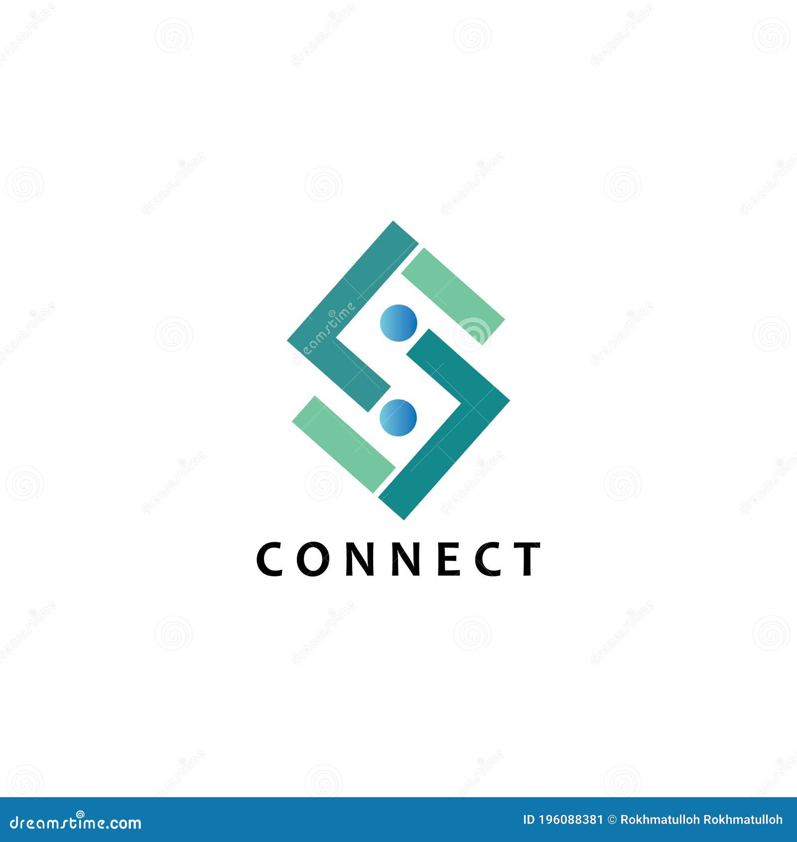Connected Logo, Creative Illustration with Color Vector Design Stock ...